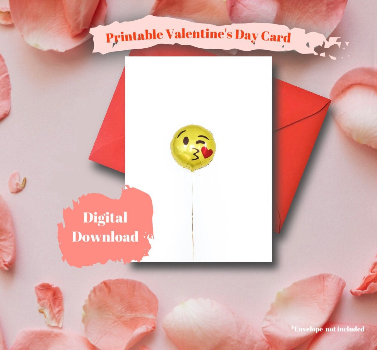 Valentines Day Card Printable, Emoji Card, Valentines Day, Printable ...
