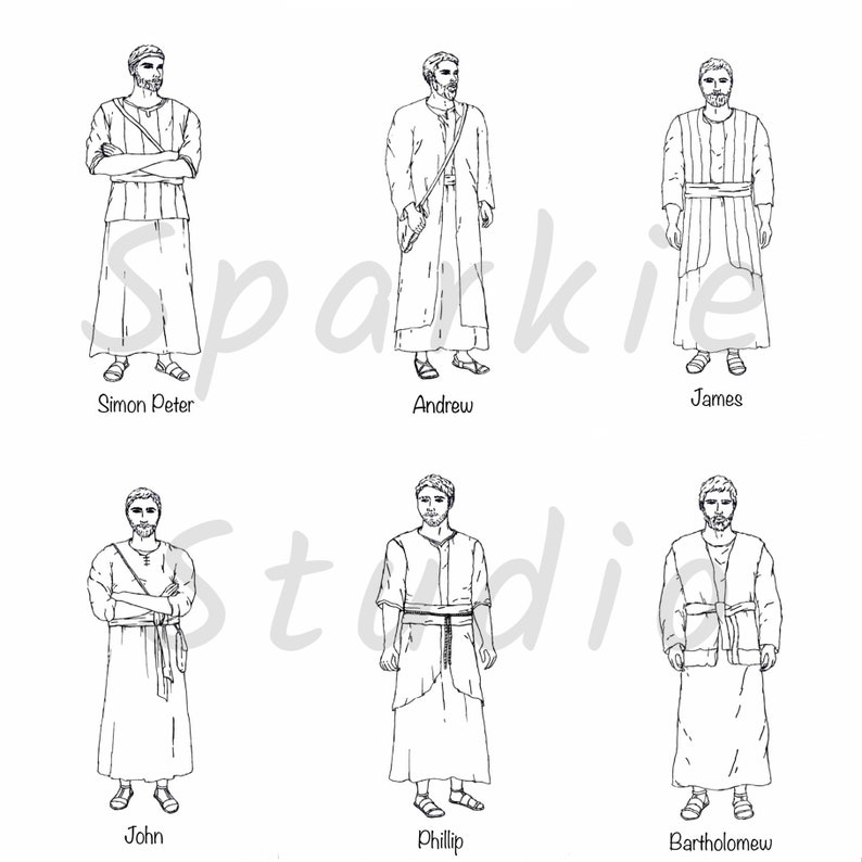 12 Disciples Printable Coloring Pages, Printable Coloring Pages, 12 ...