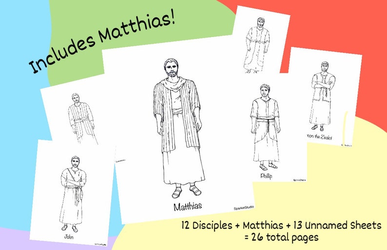 12 Disciples Printable Coloring Pages, Printable Coloring Pages, 12 ...