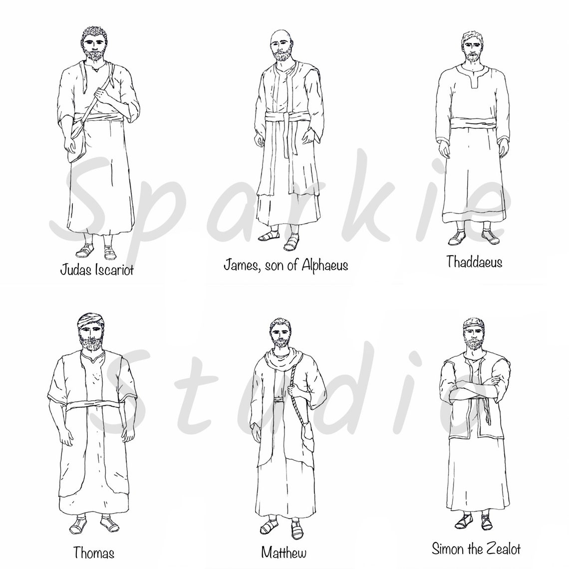 12 Disciples Printable Coloring Pages, Printable Coloring Pages, 12 ...