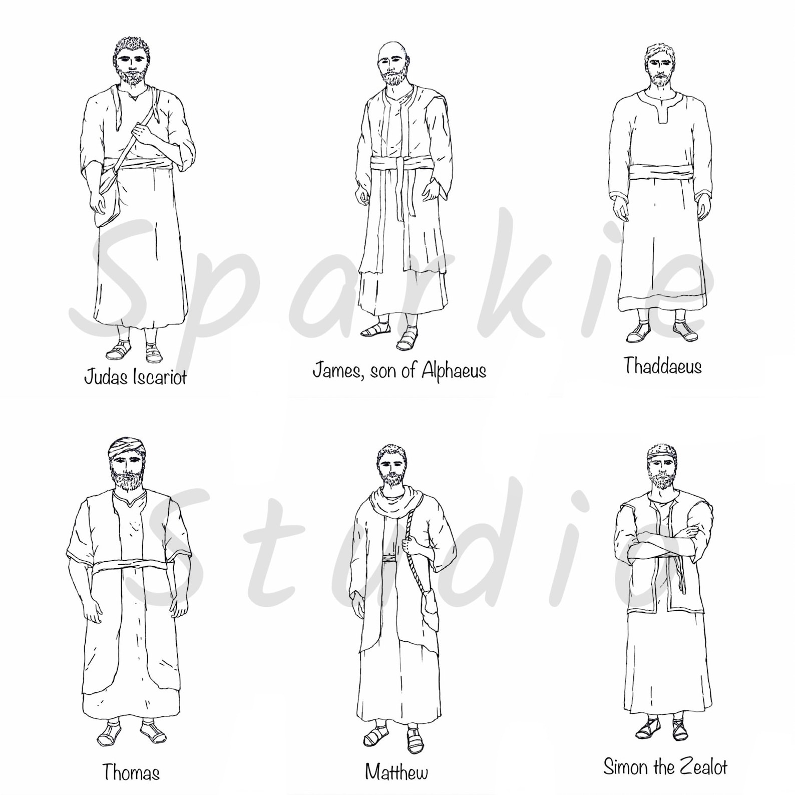 12 Disciples Printable Coloring Pages, Printable Coloring Pages, 12 ...