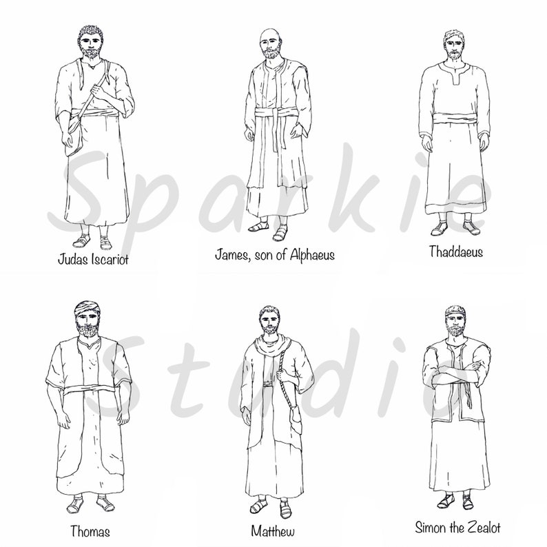 12 Disciples Printable Coloring Pages, Printable Coloring Pages, 12 ...