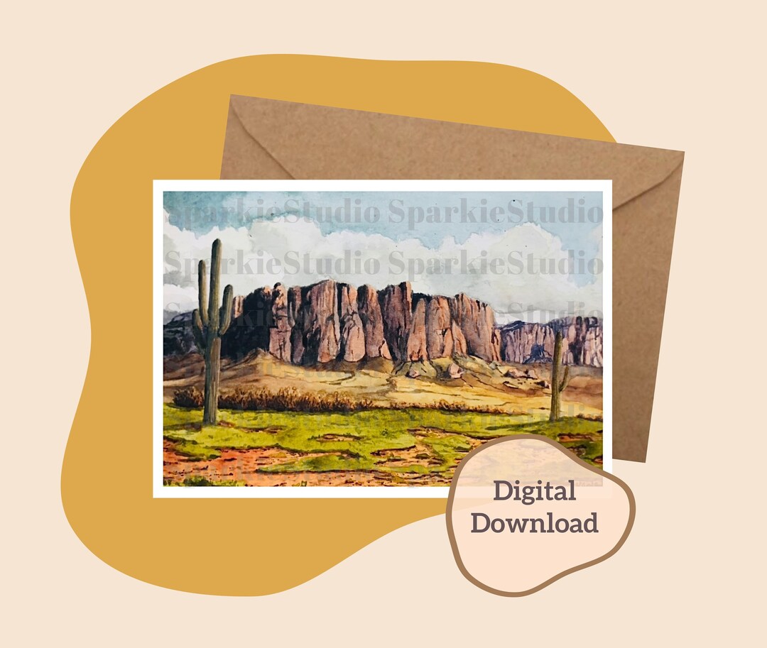 Western Scene Card Printable, Birthday Card, Printable Card, Fathers ...