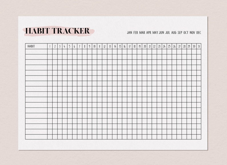 Printable Health Tracker Monthly Wellness Tracker Healthy Habits Habit ...