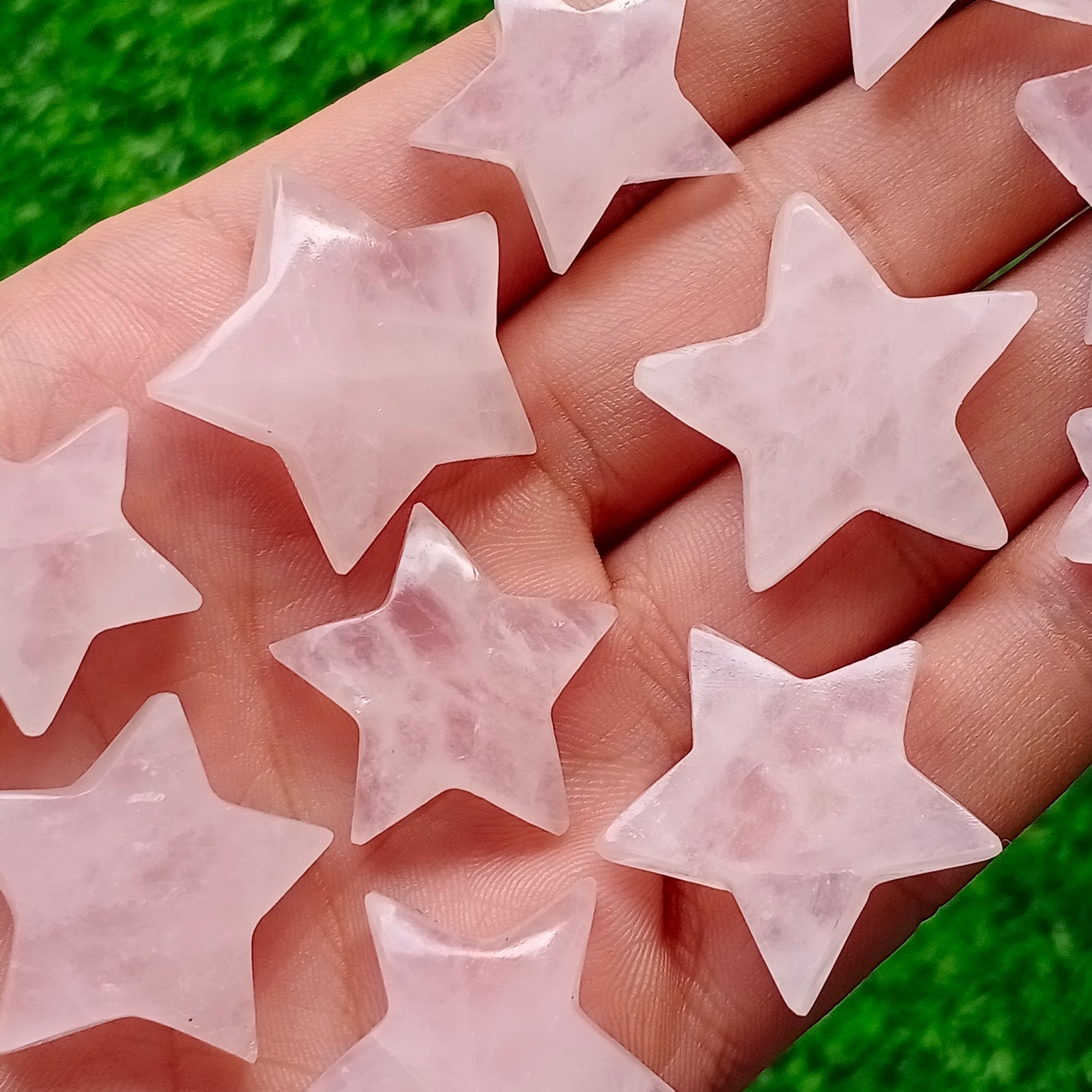 Rose Quartz Star, Crescent Stars, Pink Quartz Beads, Rose Quartz ...