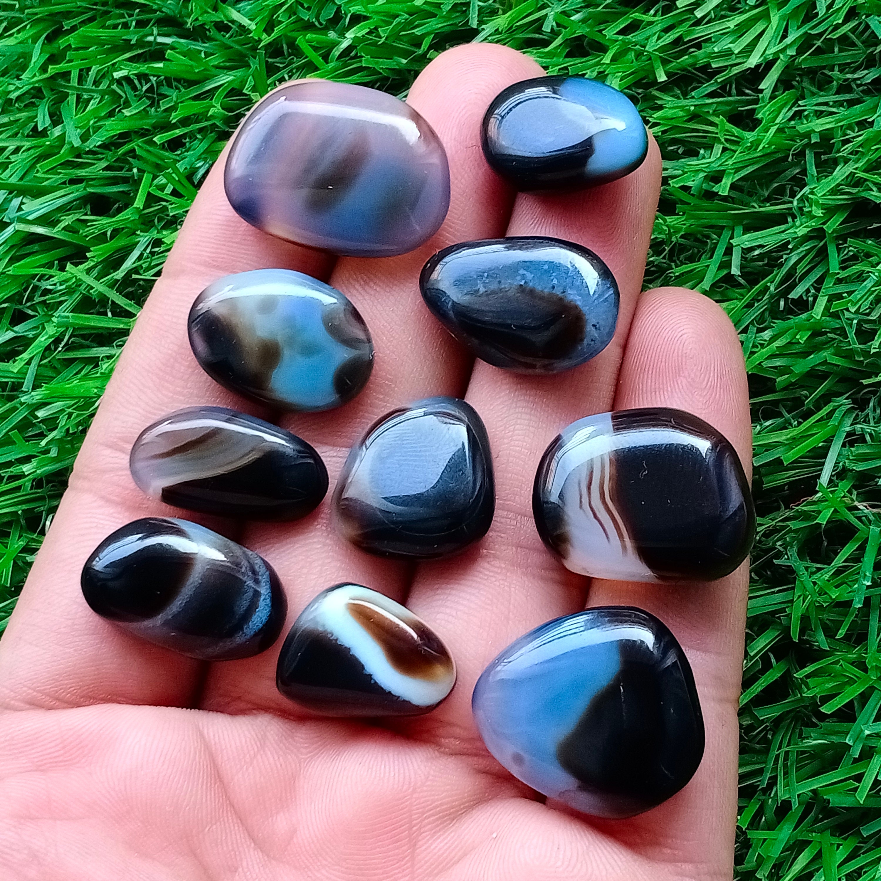 Banded Onyx - Tumbled - Tumbled Stone - Onyx Stone - Black Stone ...