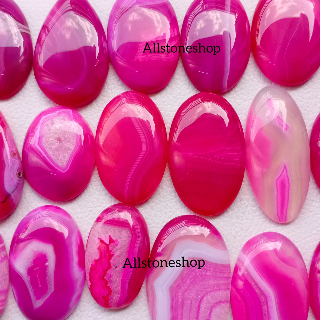Pink Onyx Cab - Pink Onyx Gemstone - Cabochons - Loose Pink Onyx ...