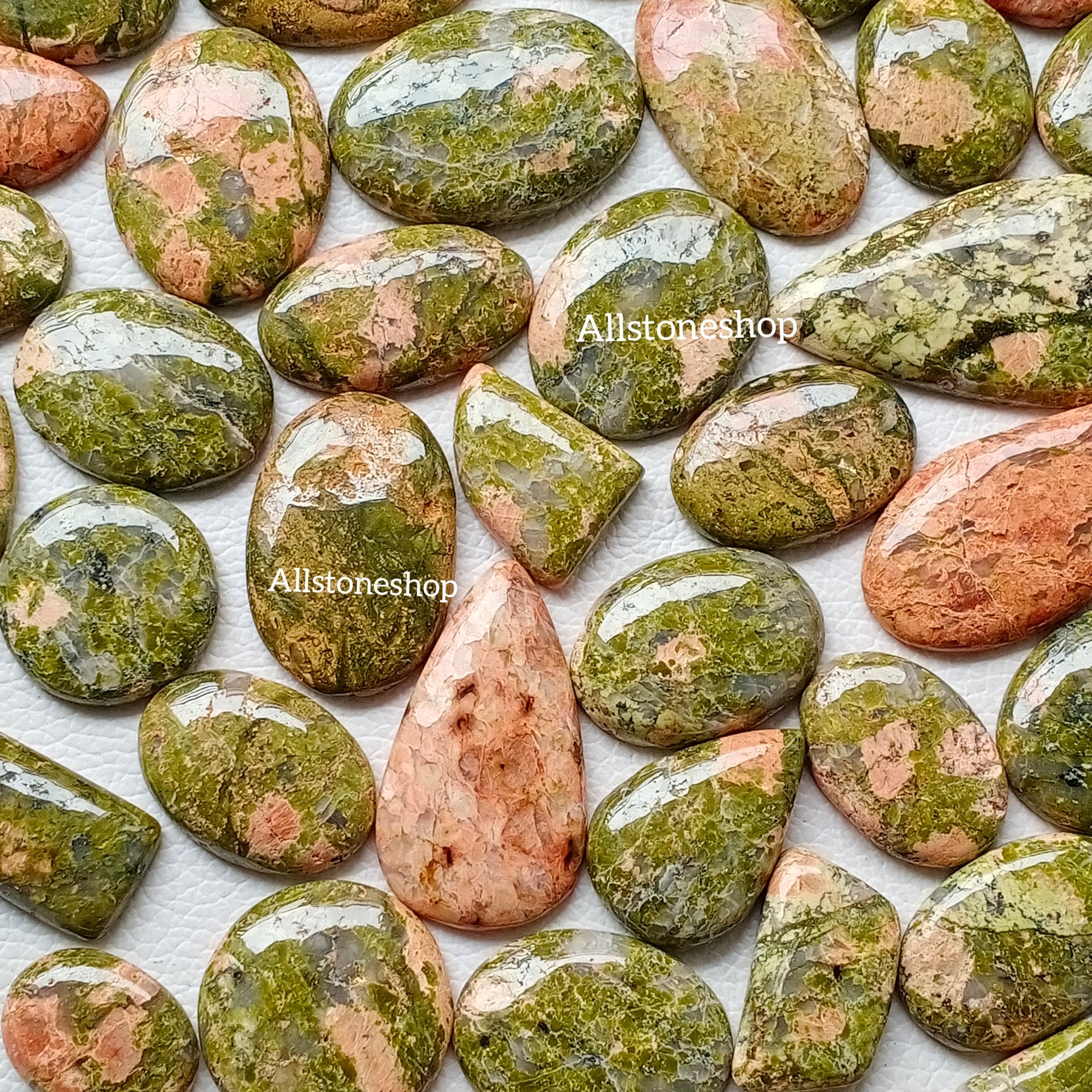 Unakite Natural Gemstone Unakite Cab Gemstone Cabochons - Etsy