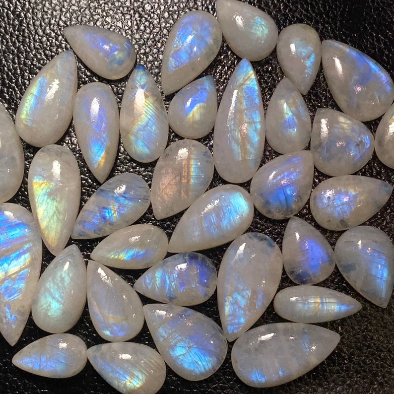 Rainbow Moonstone Cabochons – Mixed Shape Crystal Lot (15-35mm) - Etsy