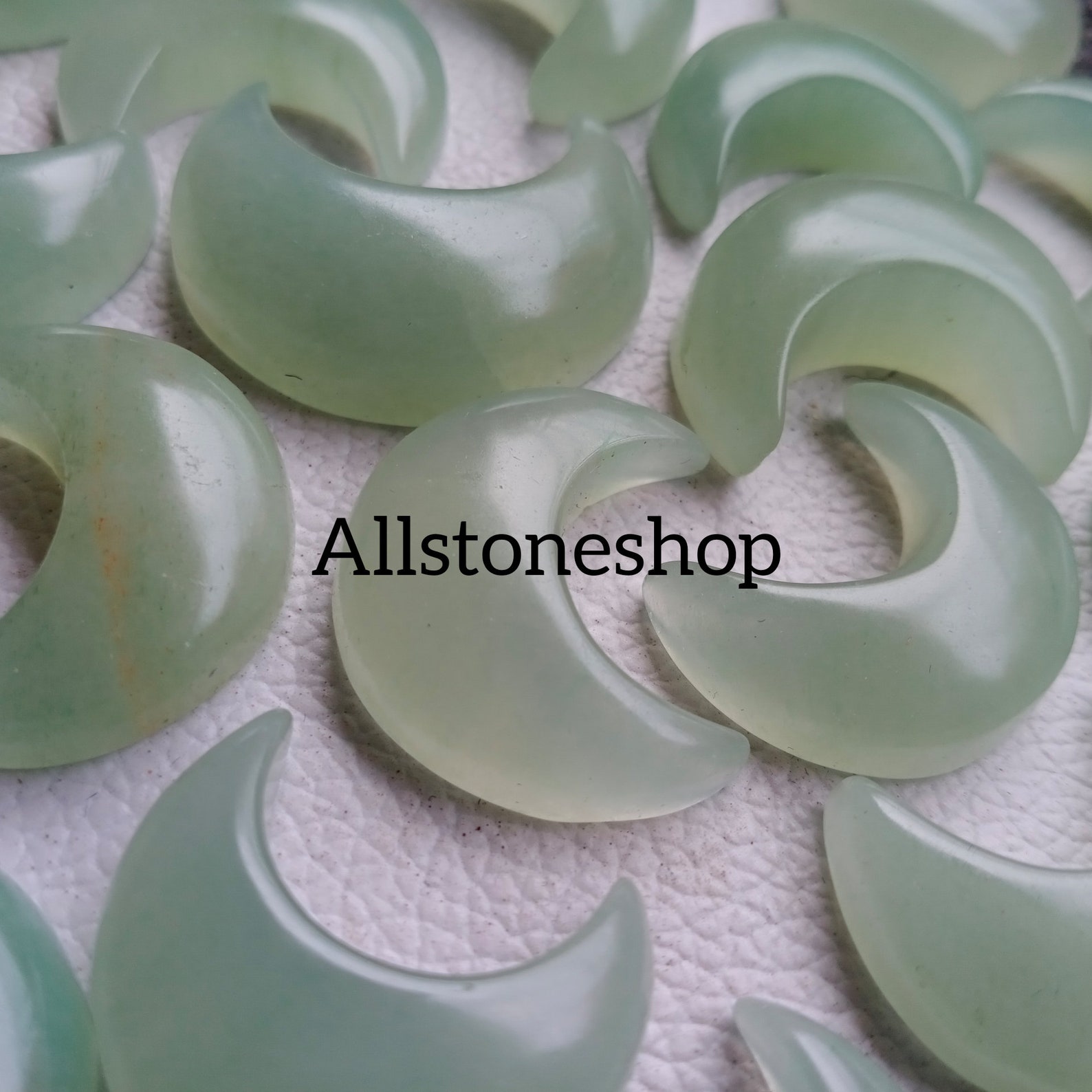 Green Jade Moon Moon Shape Natural Jade Green Onyx - Etsy
