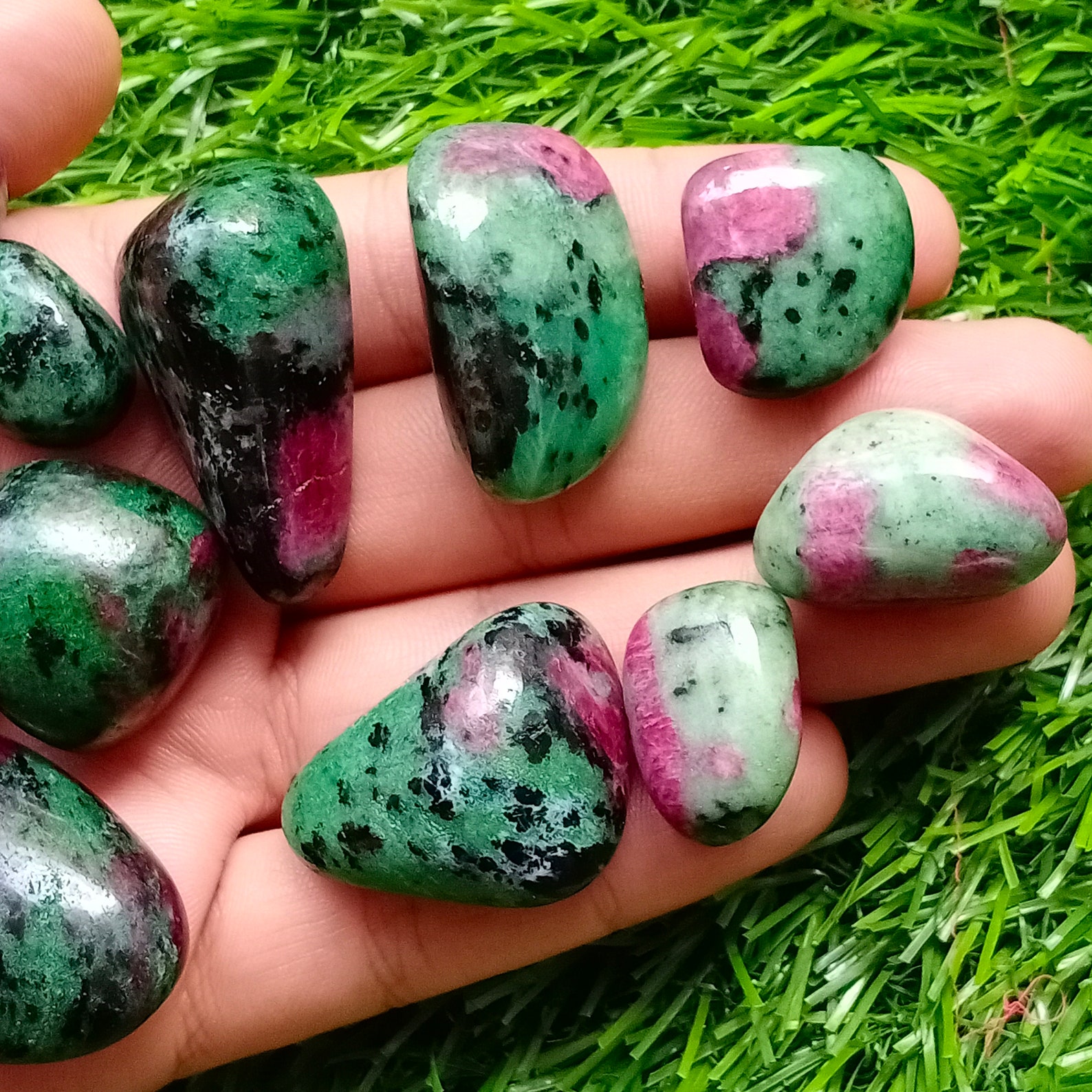 Ruby Zoisite Tumbled Ruby in Zoisite Anyolite Ruby - Etsy