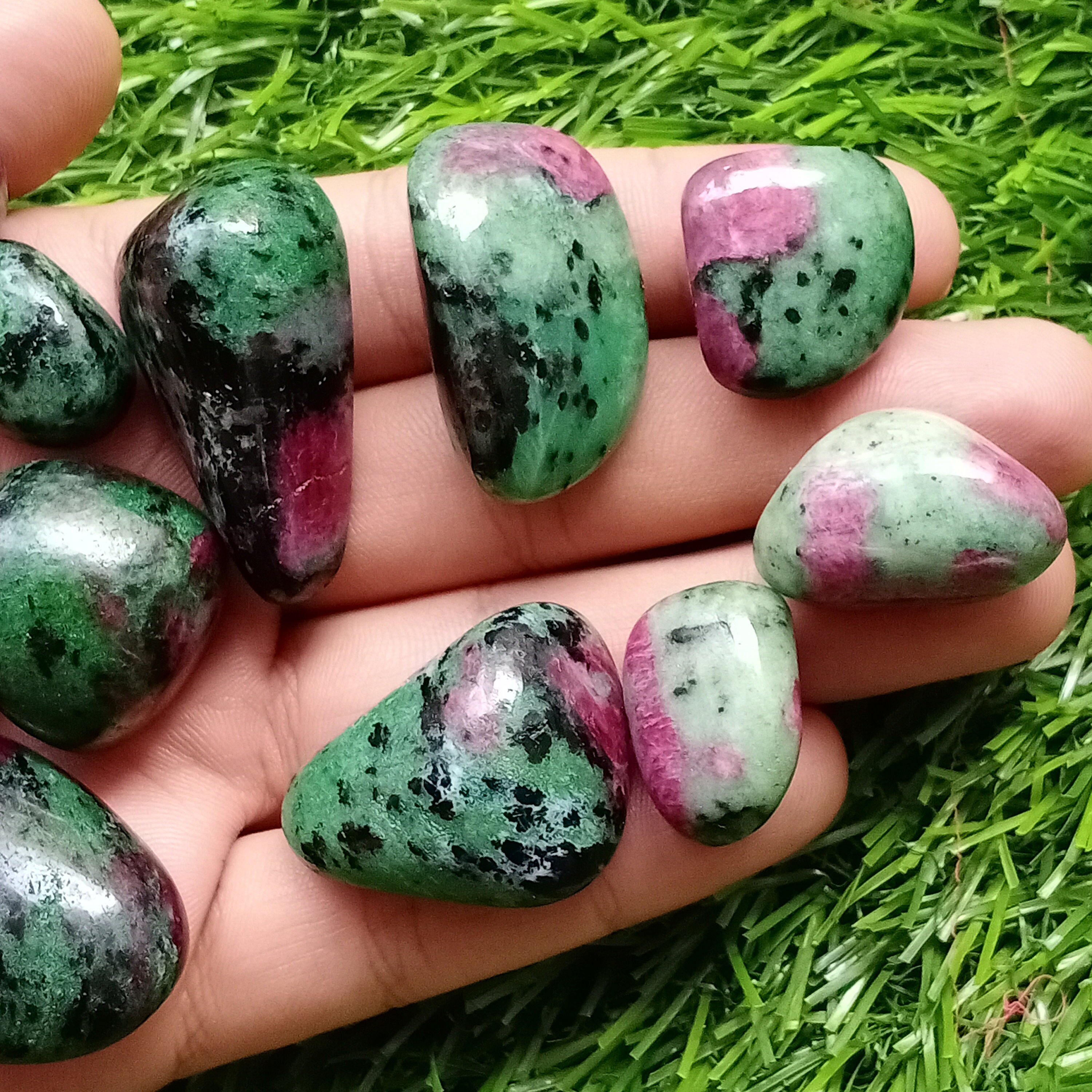 Ruby Zoisite Tumbled Ruby in Zoisite Anyolite Ruby - Etsy