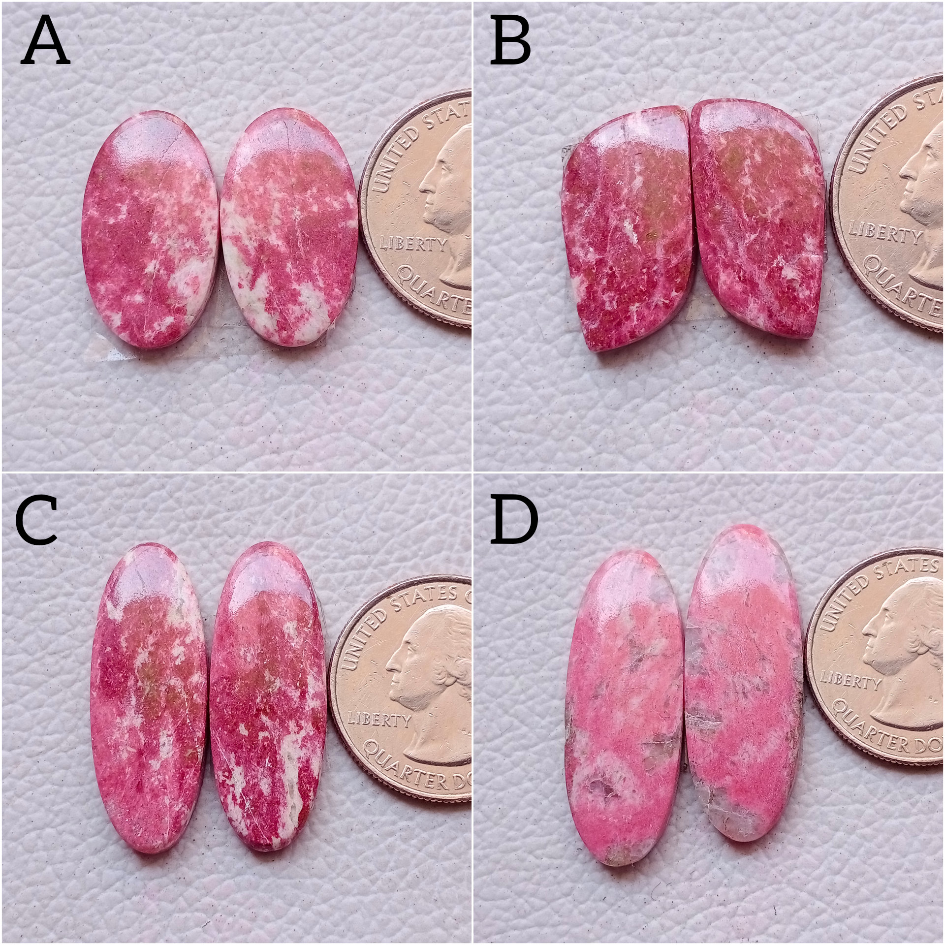 Natural Thulite Thulite Genuine Thulite Thulite Pair - Etsy UK