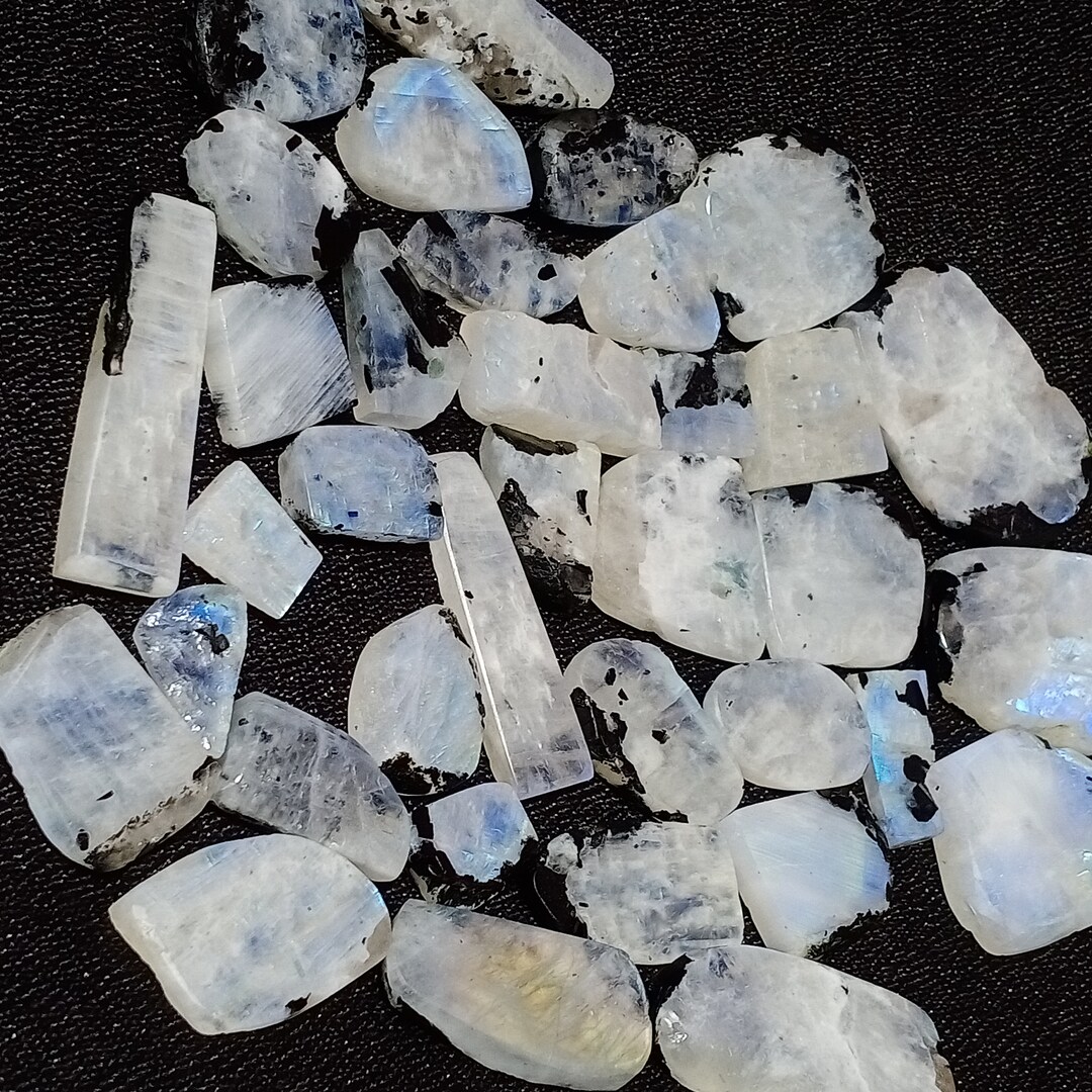 Moonstone Raw Gemstone Raw Natural Moonstone Rainbow Moonstone Big Lot ...