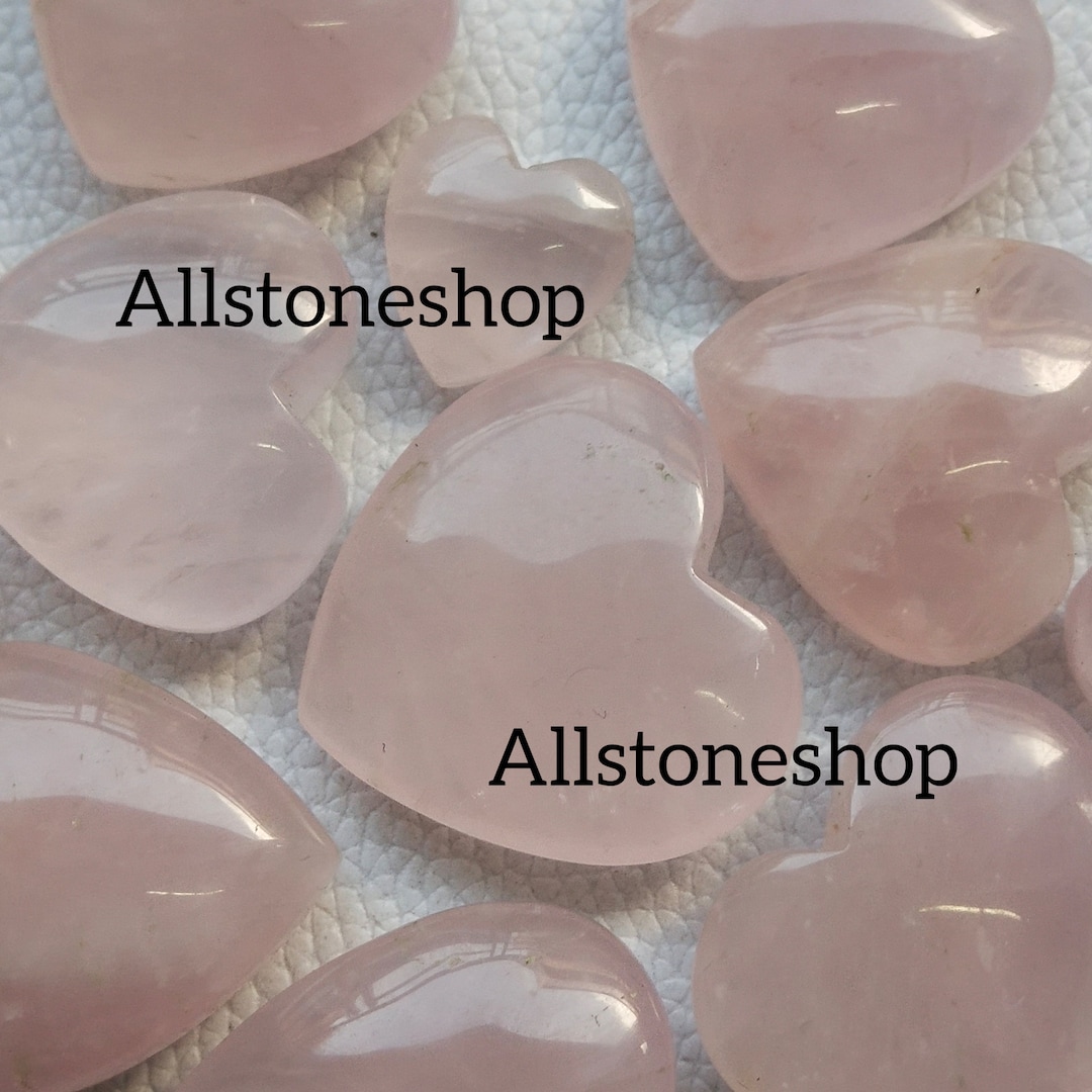 Rose Quartz Heart - Natural Rose Quartz - Heart Shape for Jewelry, Pink ...