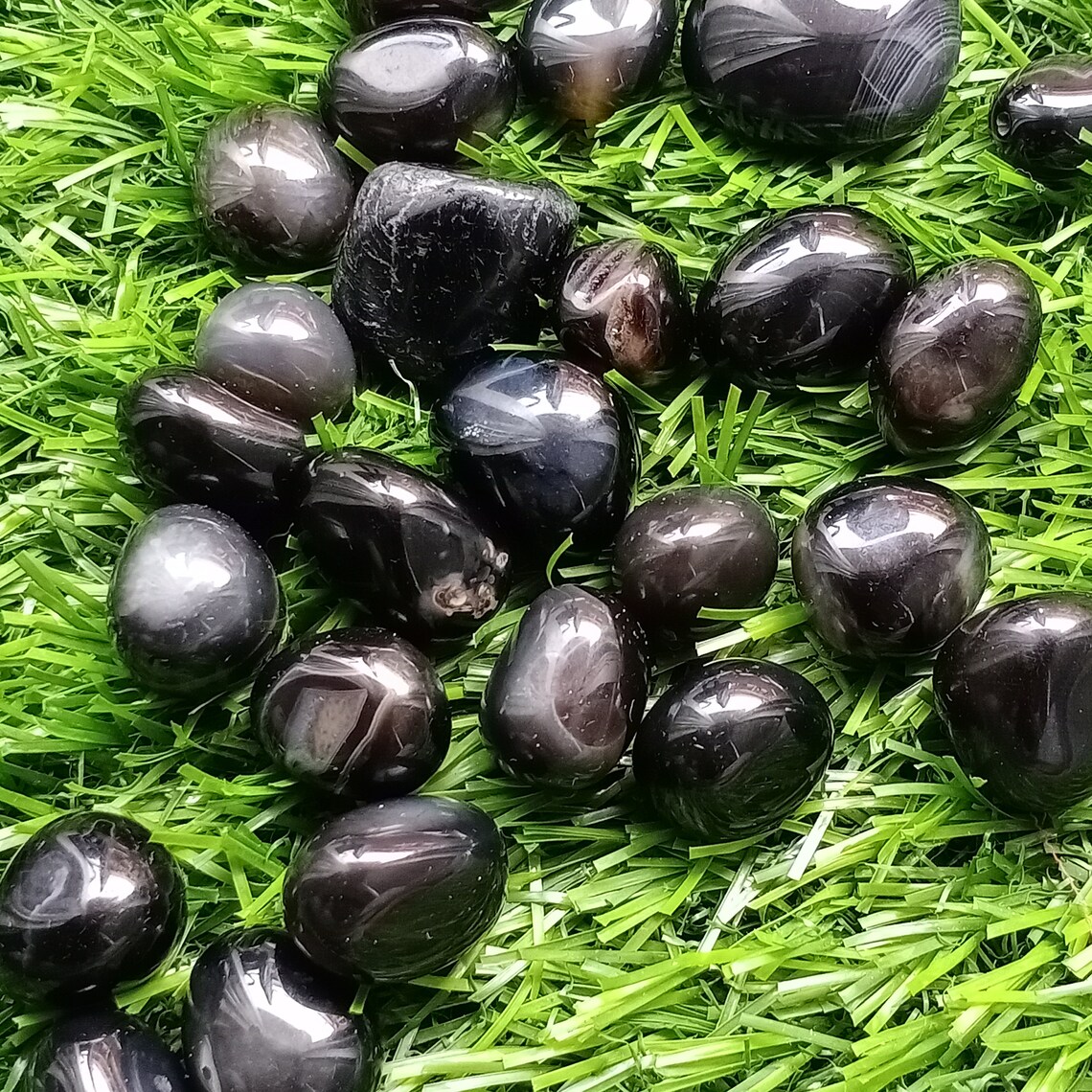 Black Obsidian Jet Stone tumbled stone Obsidian Black | Etsy