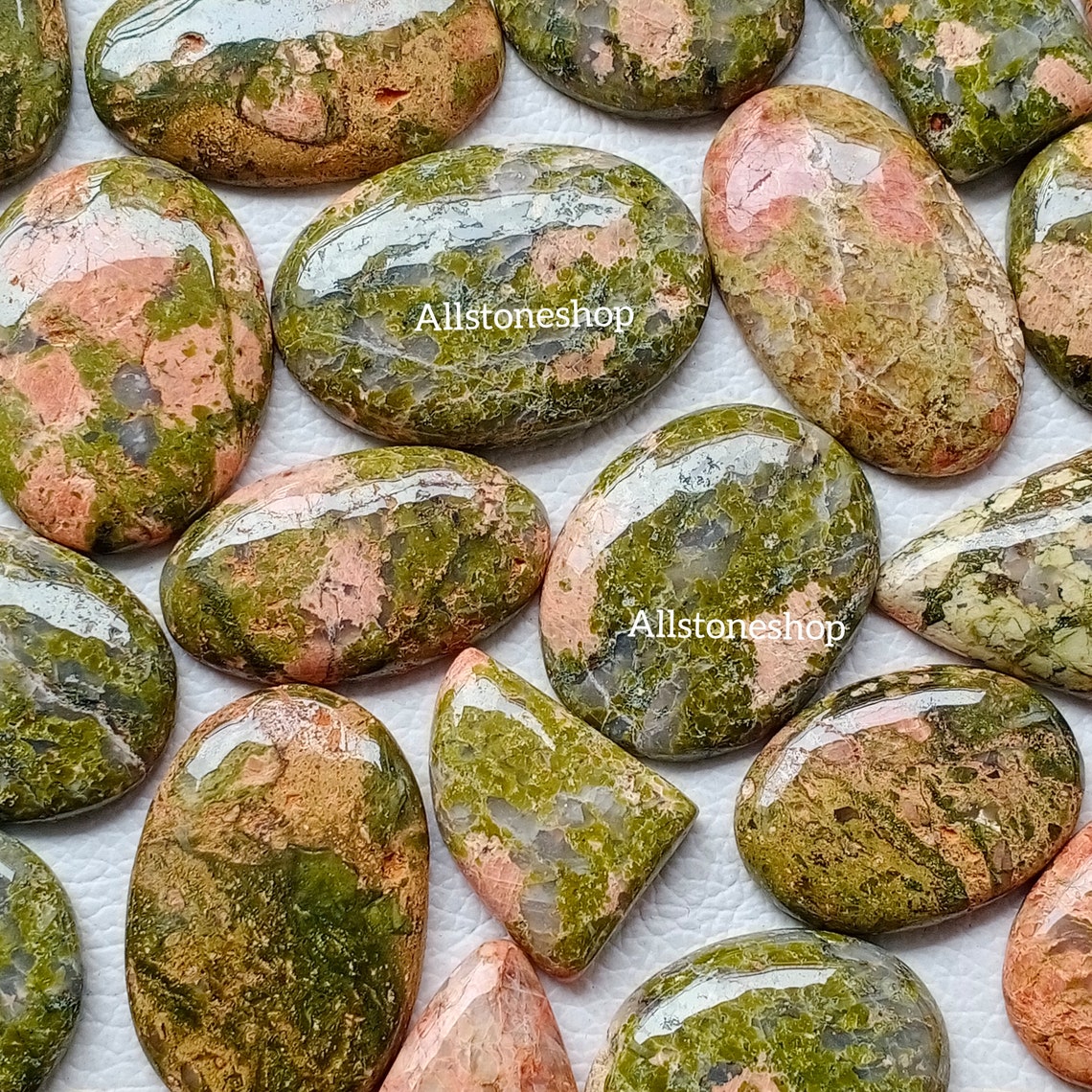 Unakite Natural Gemstone Unakite Cab Gemstone Cabochons - Etsy