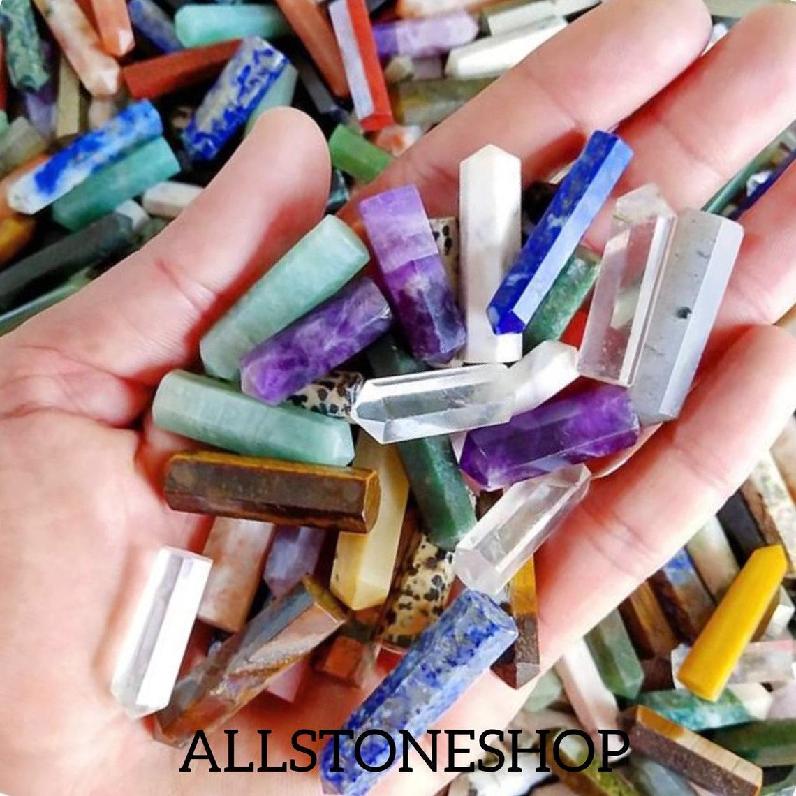 Gemstone Pencil Pointed Pencils Healing Crystals Mix - Etsy