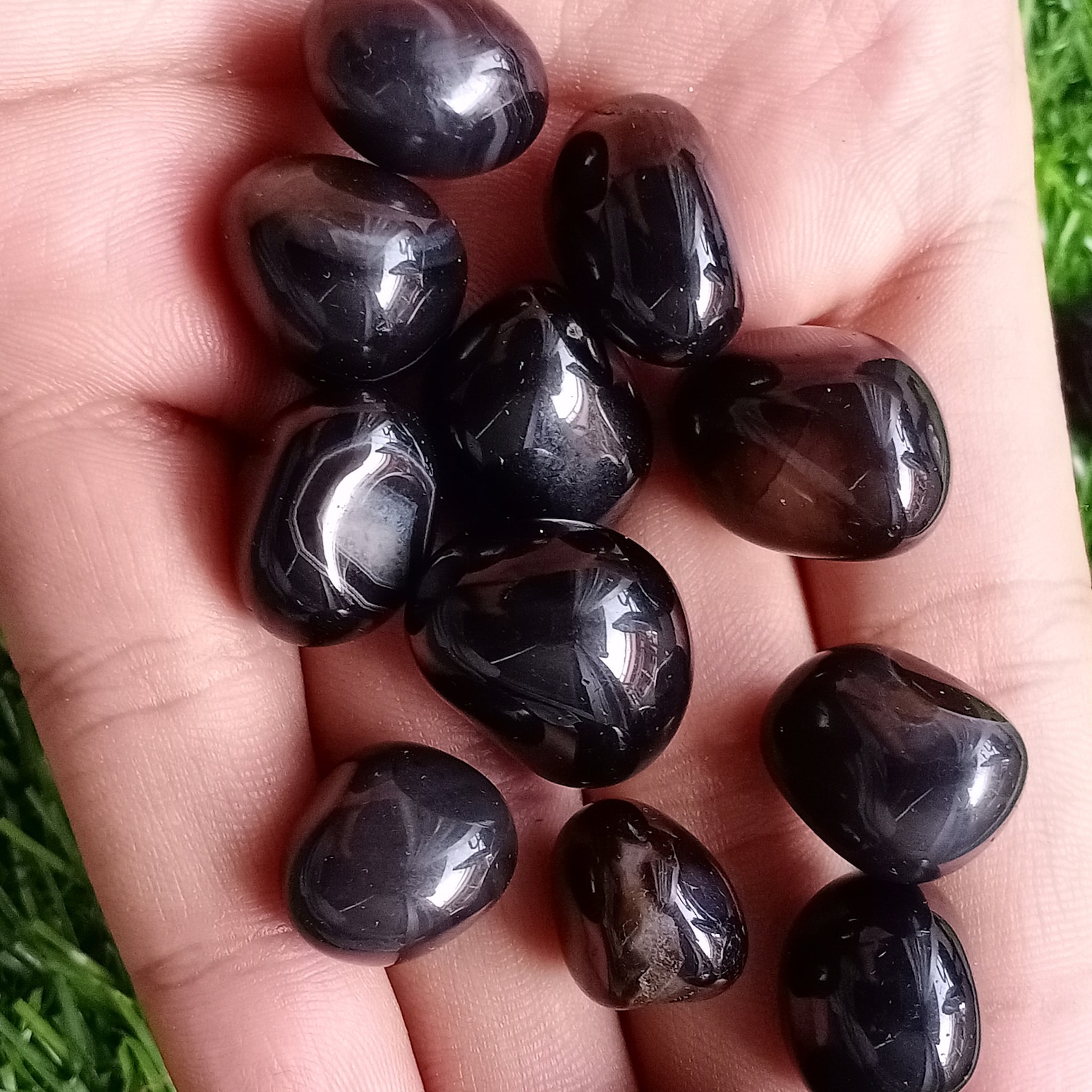 Black Obsidian Jet Stone tumbled stone Obsidian Black | Etsy
