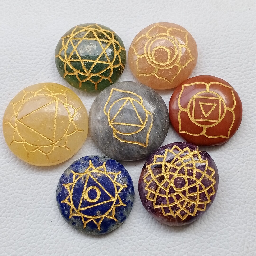 7 Chakra Stone, Healing Stones, Fengshui Stone, Round Shape, Healing ...