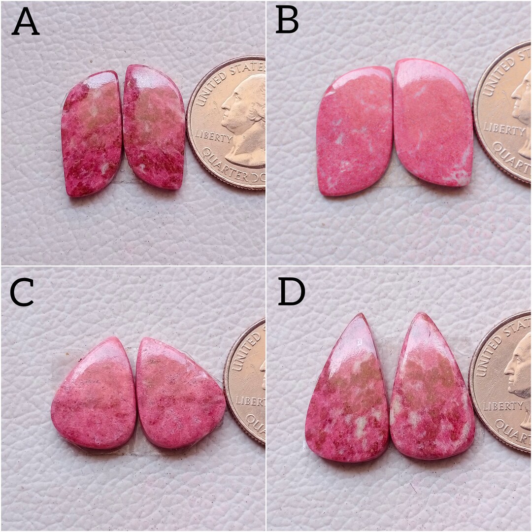 Thulite Stone, Natural Gemstone, Thulite Pairs, Gemstone Pairs, AAA ...