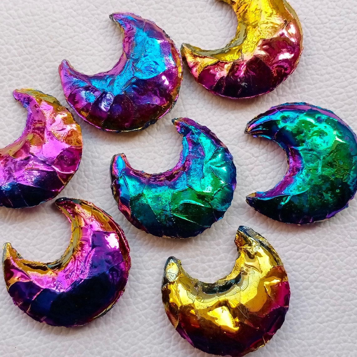 Aura Titanium Coated Coated Moon Aura Titanium Moon | Etsy