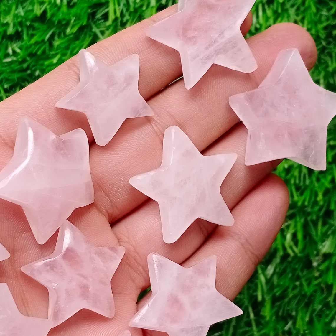 Rose Quartz Star, Crescent Stars, Pink Quartz Beads, Rose Quartz ...