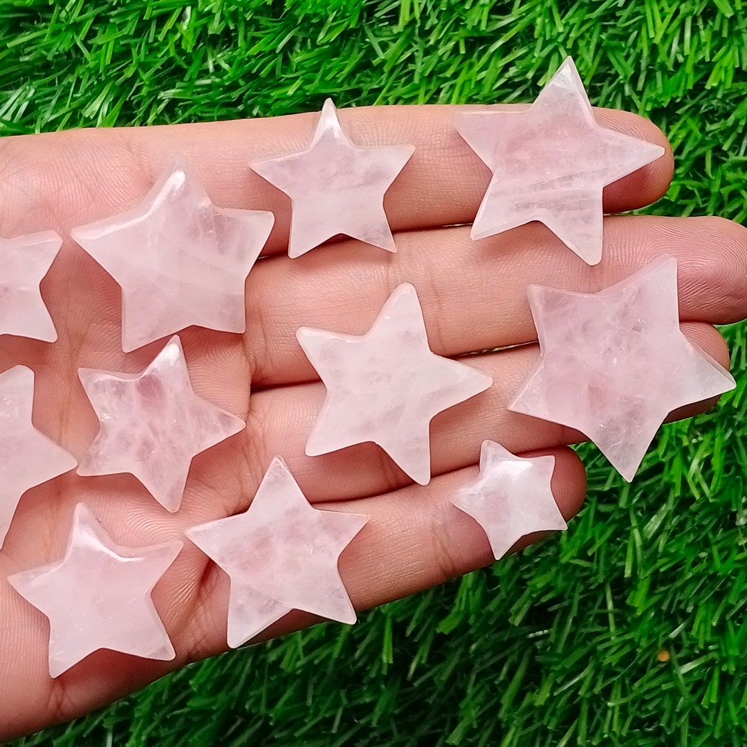 Rose Quartz Star, Crescent Stars, Pink Quartz Beads, Rose Quartz ...