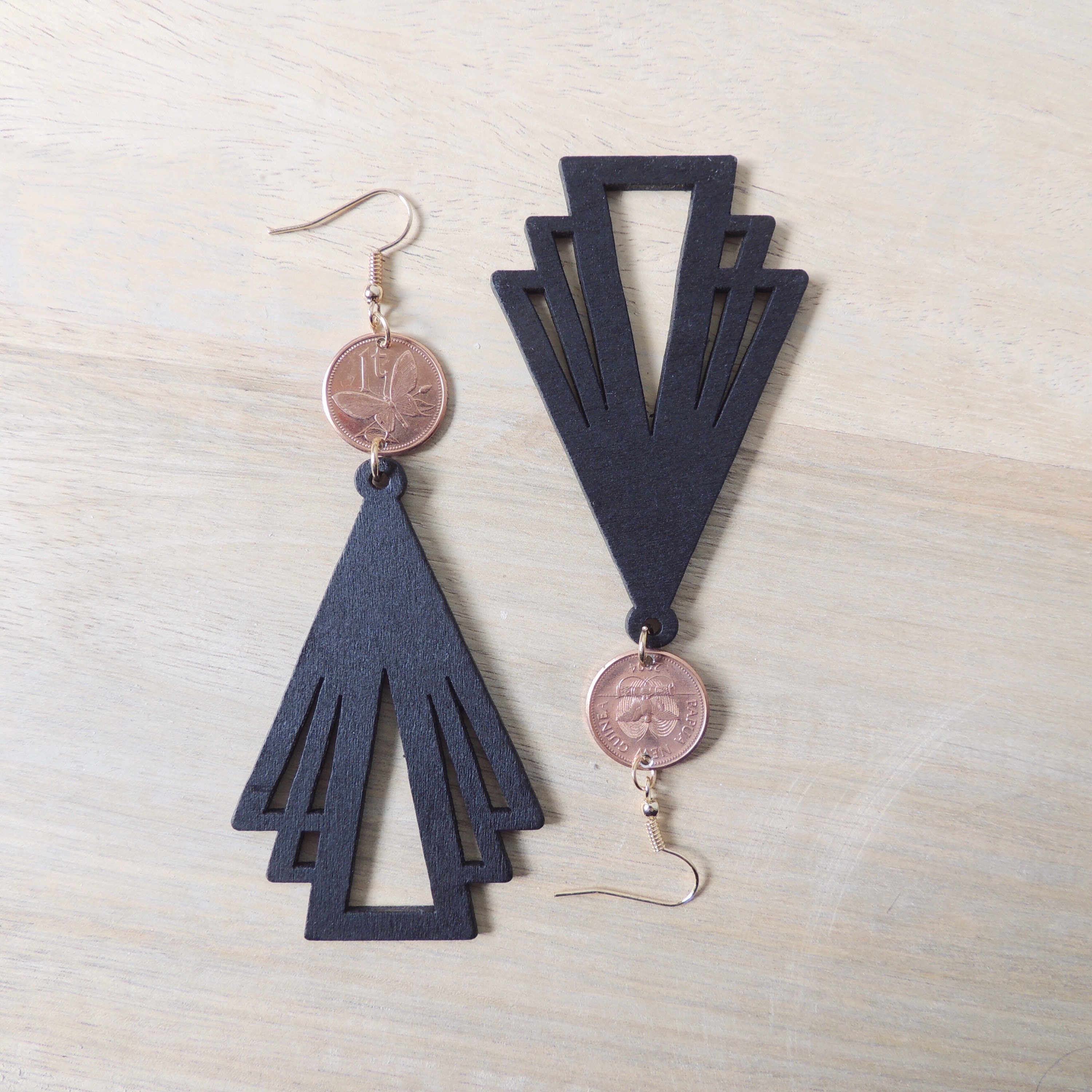 Handmade oliana Earrings Samoan, Tongan, PNG, Fijian Dangles Wood ...