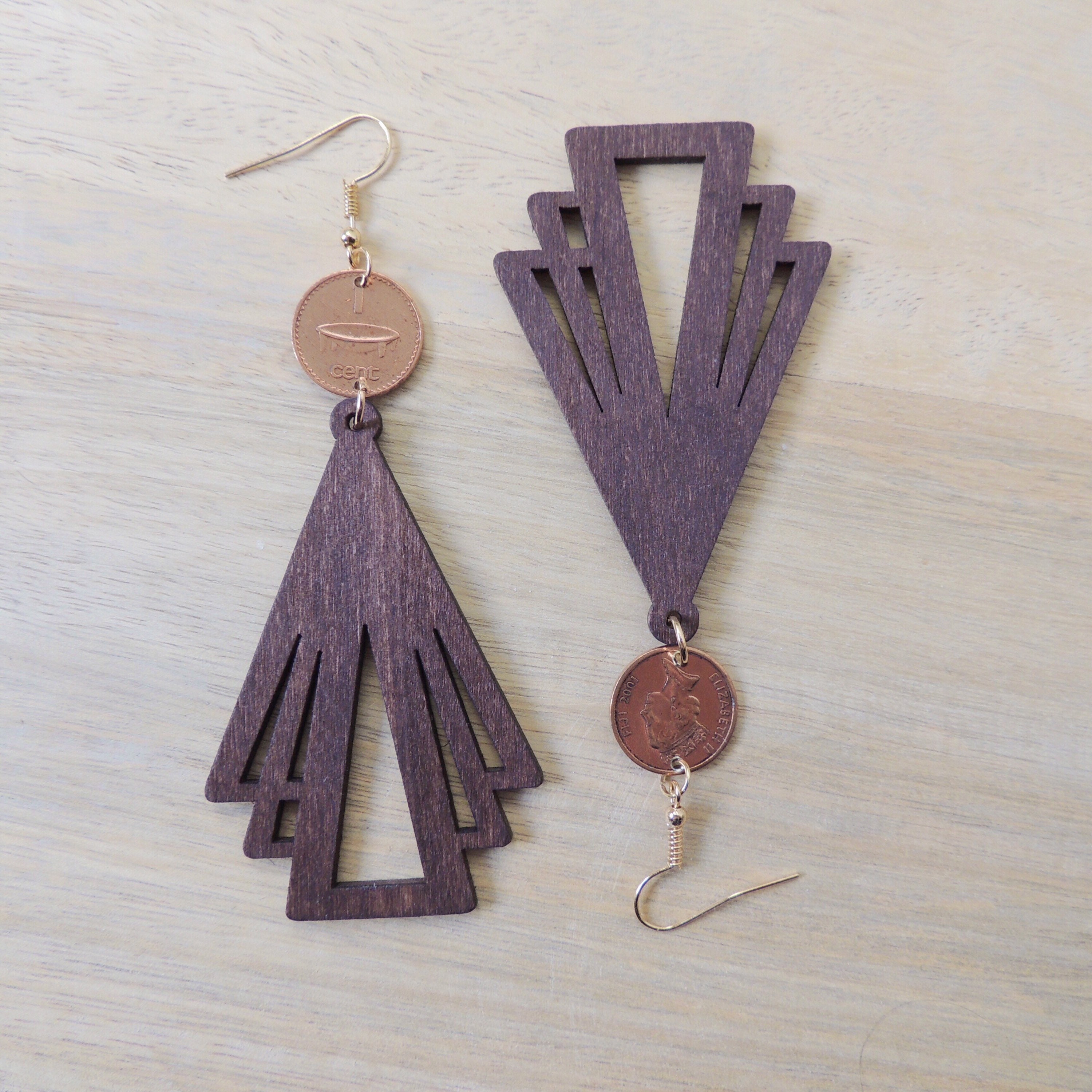 Handmade oliana Earrings Samoan, Tongan, PNG, Fijian Dangles Wood ...