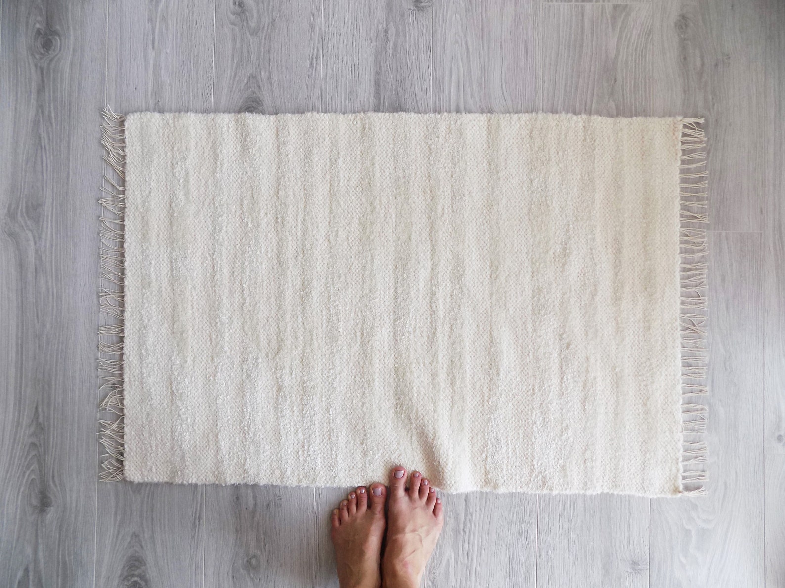 White Scandinavian Rug Soft Handwoven Rug Small White and - Etsy