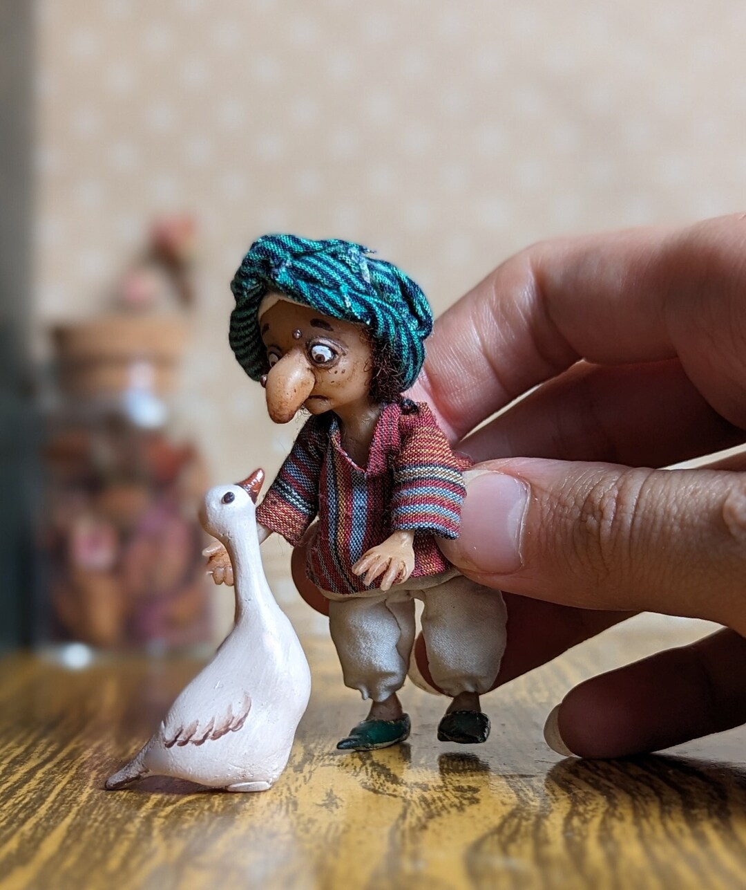 Tiny Art Doll Dwarf Nose, OOAK Handmade Clay Doll, Small Realistic ...