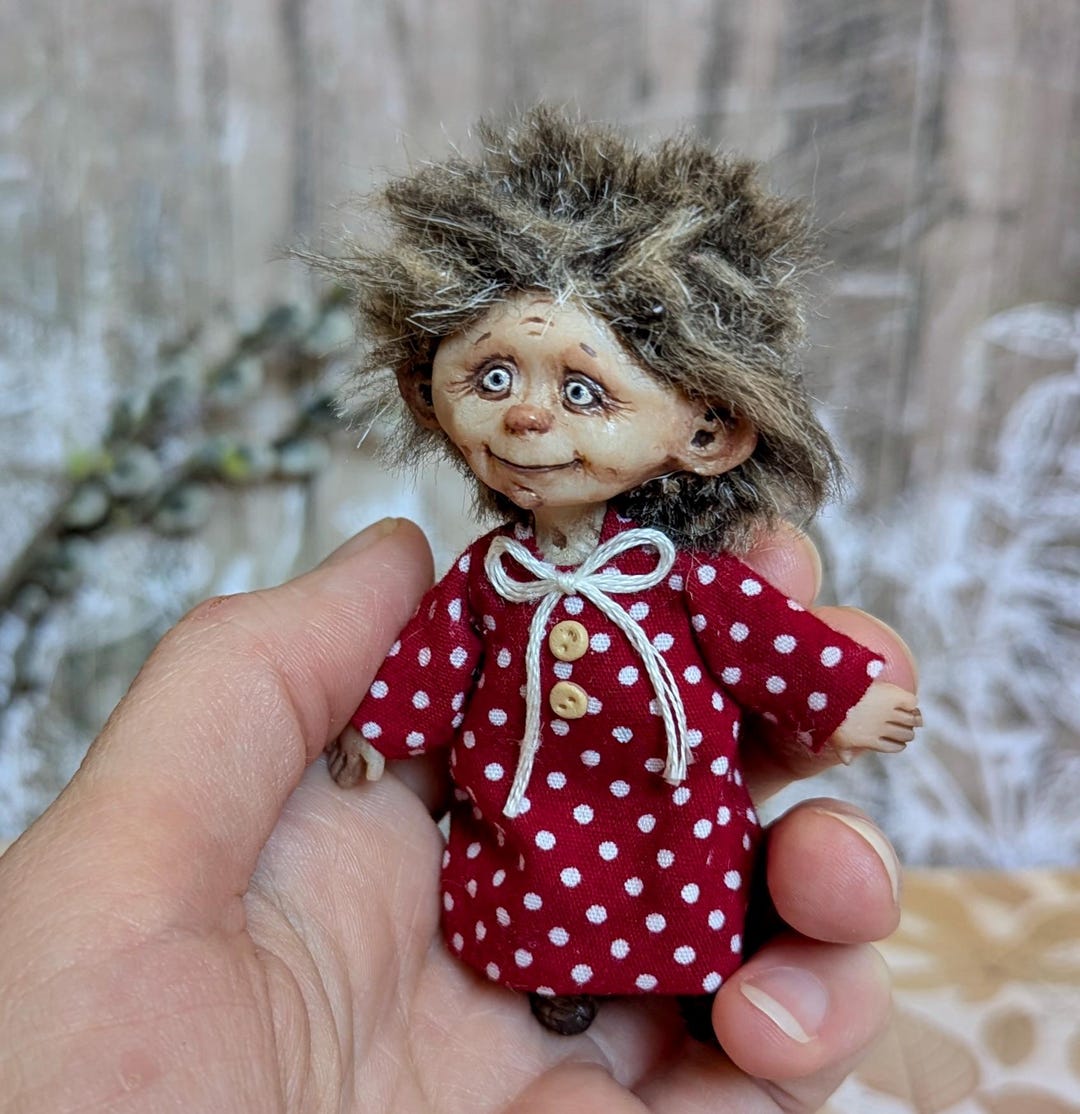 OOAK Poseable Art Doll: Brownie Goblin, Handmade Polymer Clay Figure - Etsy
