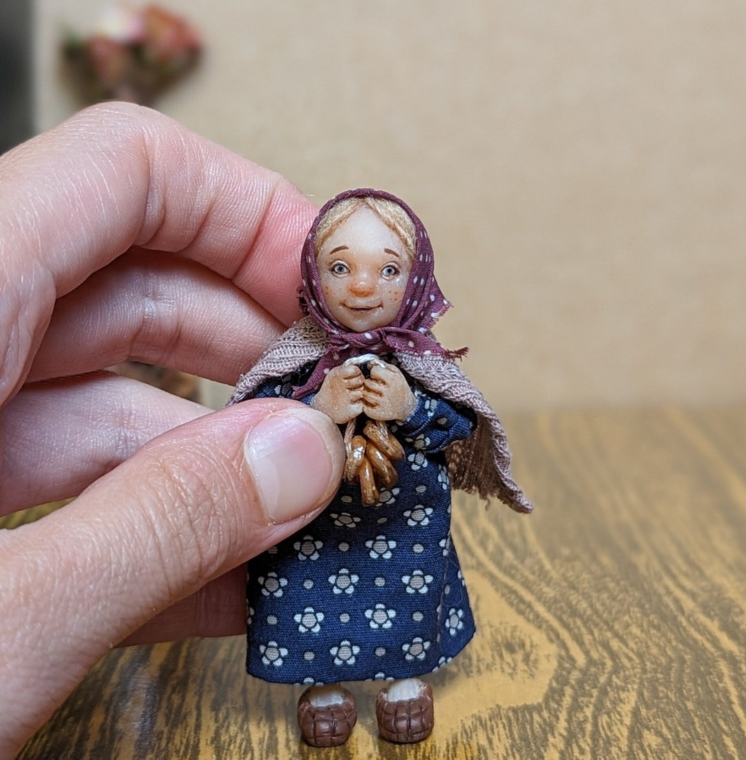 Small Doll Little Girl OOAK Handmade Clay Doll Tiny Kitchen - Etsy