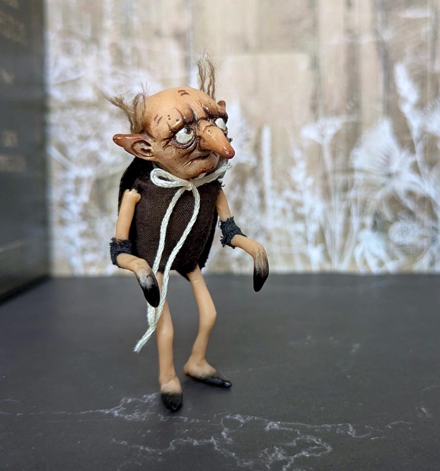 Small Art Doll Bug With Tiny Mice - OOAK Handmade Pose Figurine - Etsy
