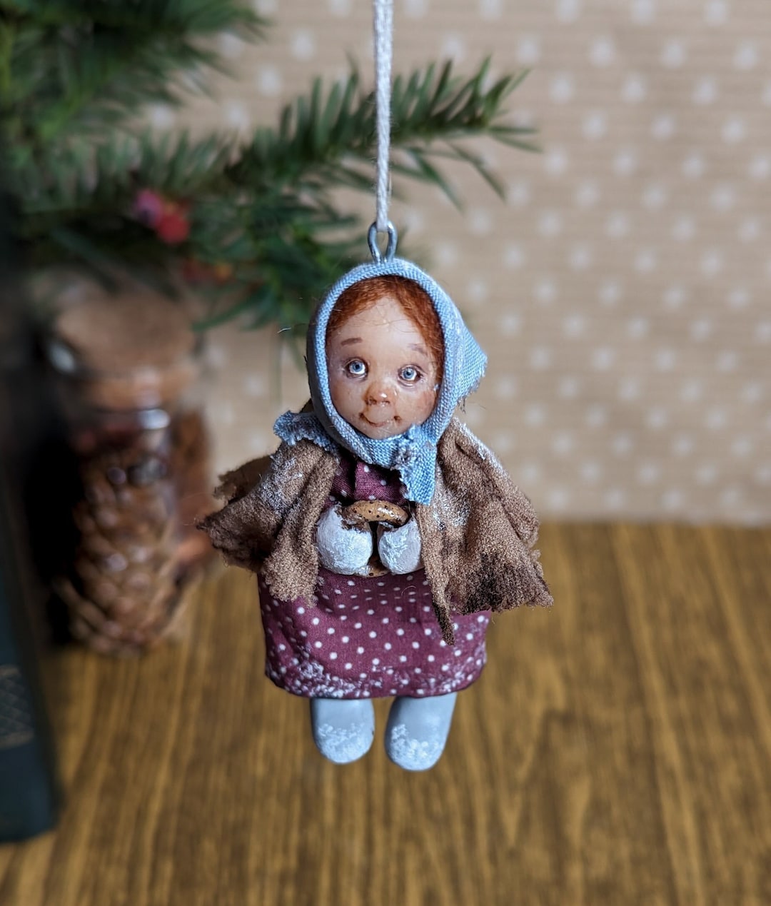 Small Doll Little Girl, OOAK Handmade Clay Doll, Tiny Funny Girl ...