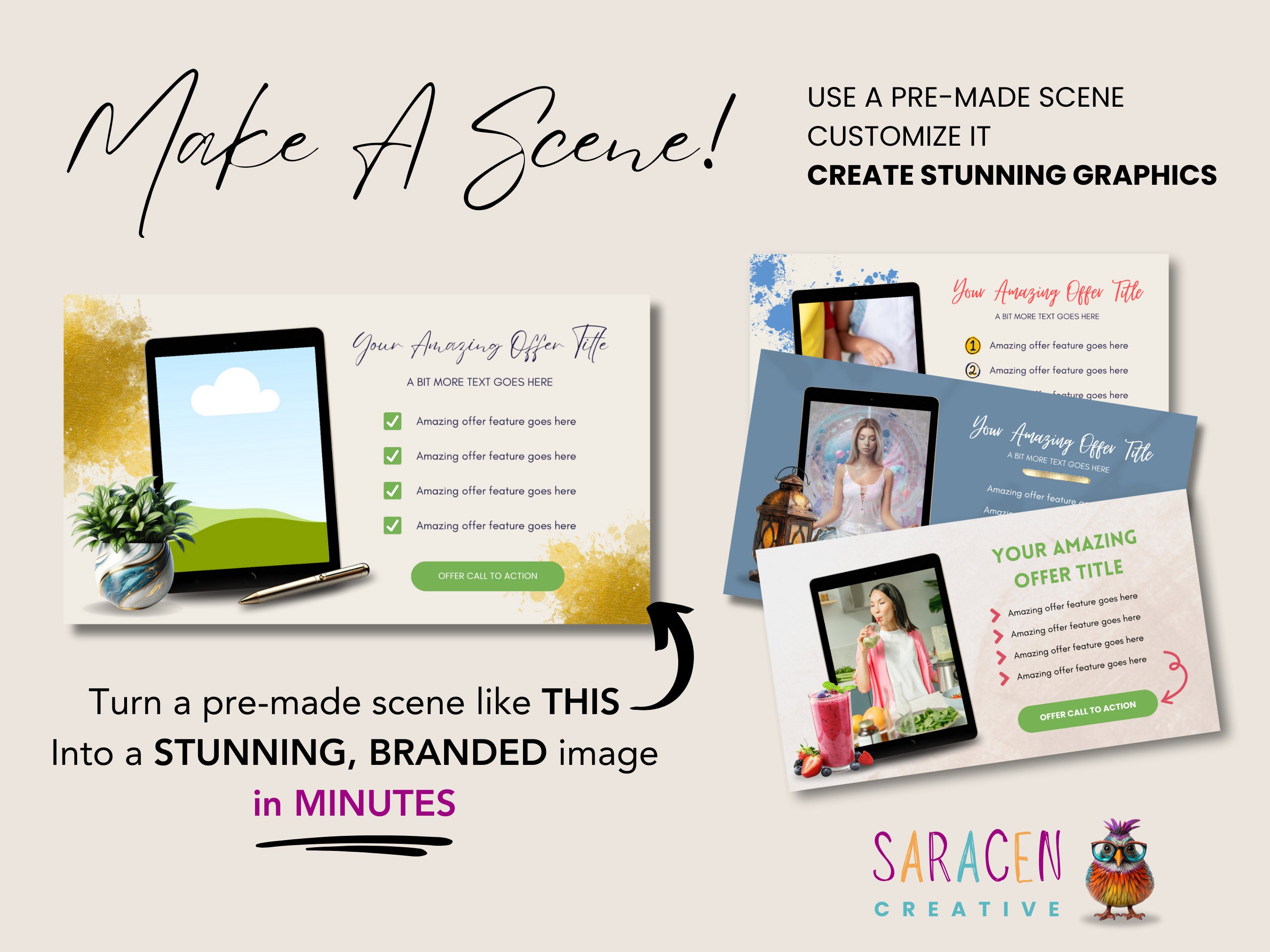 Make A Scene Template Toolkit Canva Mockup Bundle, Canva Brand Template ...