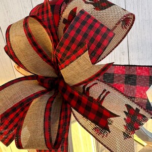 Red and Black Buffalo Check Christmas Bow, Gingham Check and Buffalo ...