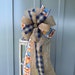 Fall Faded Denim Blue, Rust and Copper Metallic Maple Leaf Bow for ...