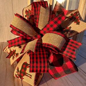 Red and Black Buffalo Check Christmas Bow, Gingham Check and Buffalo ...