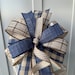 Blue & Tan Plaid Bow With Cotton Bolls for Wreaths Lanterns Swags ...