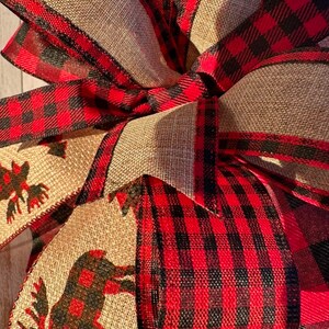 Red and Black Buffalo Check Christmas Bow, Gingham Check and Buffalo ...