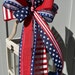 Patriotic Bow, Country Farmhouse Bow in Red White & Blue, 4th of July ...