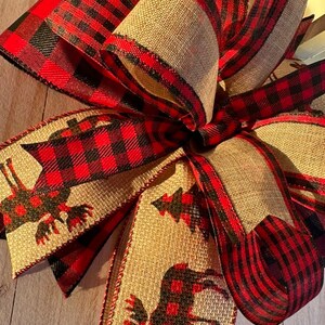 Red and Black Buffalo Check Christmas Bow, Gingham Check and Buffalo ...