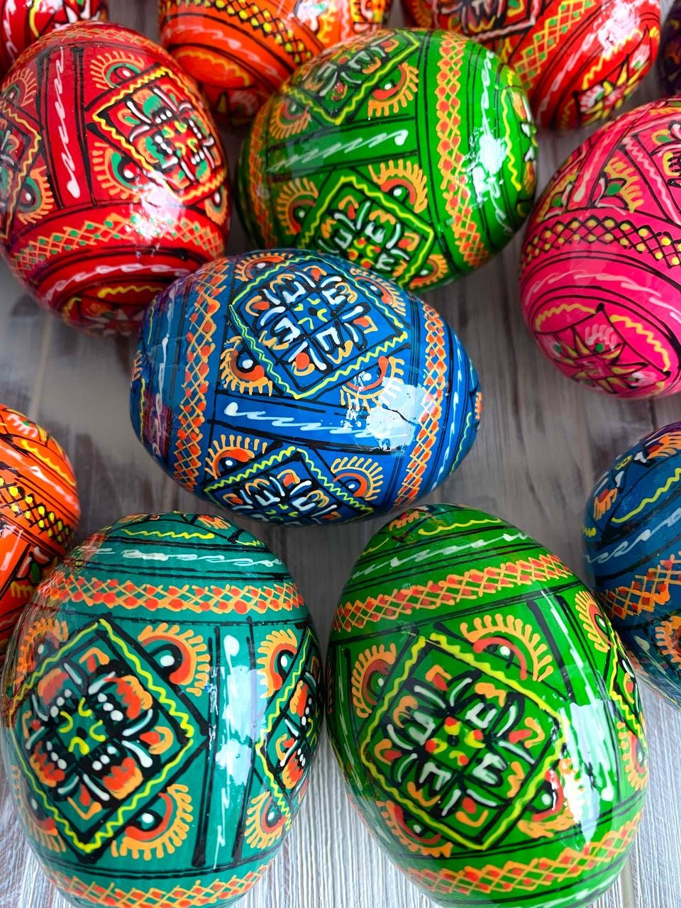 Easter Egg, Set 20 Ukrainian Pysanky, Wooden Eggs, Hand Painted ...