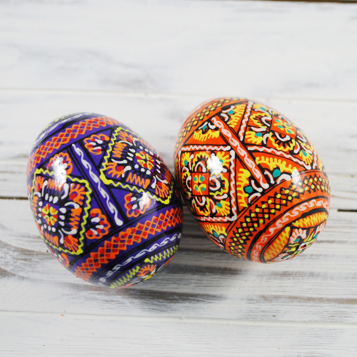 Easter Pysanky Set 10 Ukrainian Traditional Wooden Eggs Hand - Etsy
