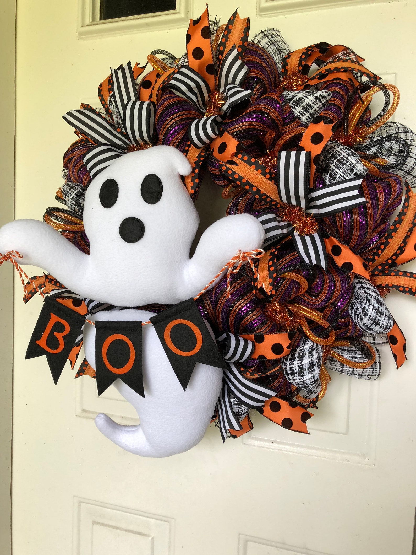 Halloween Wreath Ghost Wreath Halloween Decor Halloween - Etsy