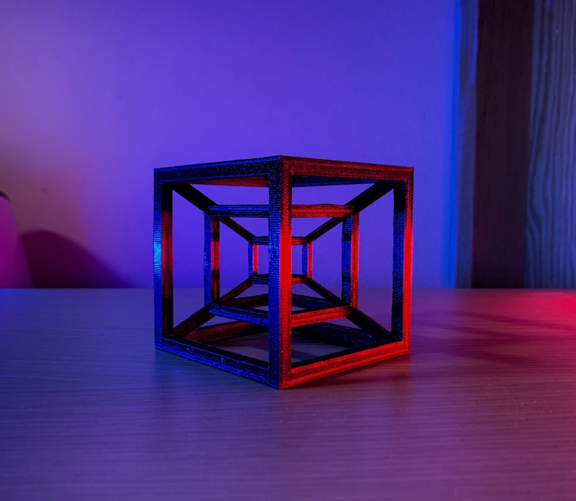 Tesseract Infinity Geometric Cube Enhanced / Desktop Hypercube | Etsy