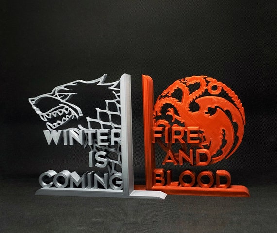 Game of thrones book end / Book holder / Fire and blood / | Etsy