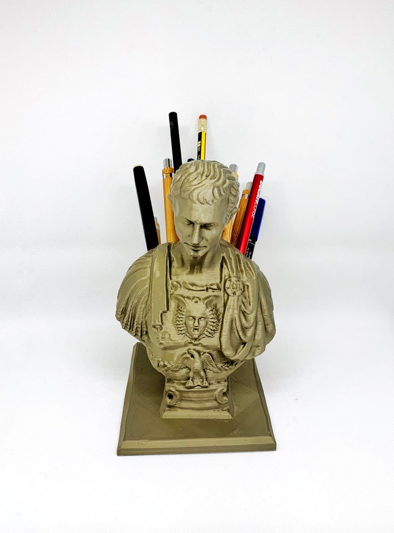 Julius Caesar Pen Holder / Statue Bust Caesar / Pencil Holder - Etsy UK